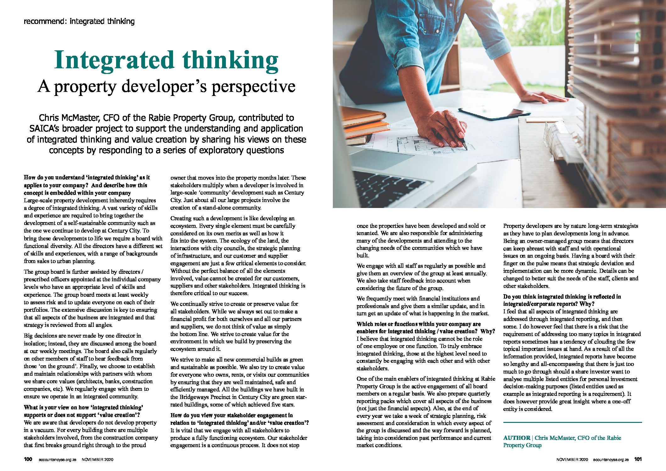 Integrated Thinking - A Property Developer’s Perspective - Chartered ...